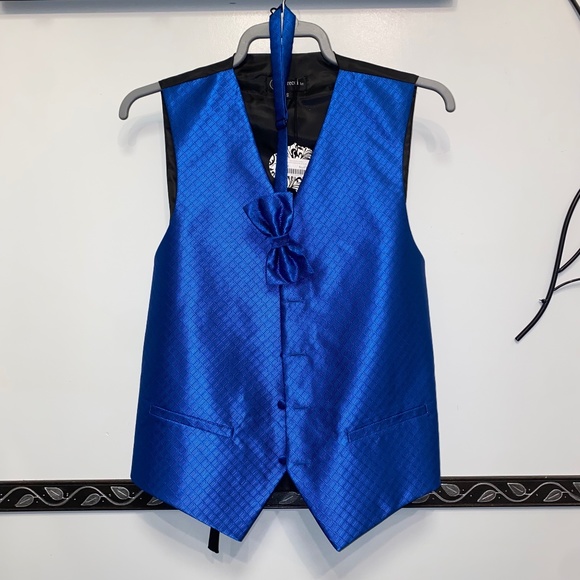 Ferrecci | Suits & Blazers | Royal Blue Diamond Vest Tie Set | Poshmark